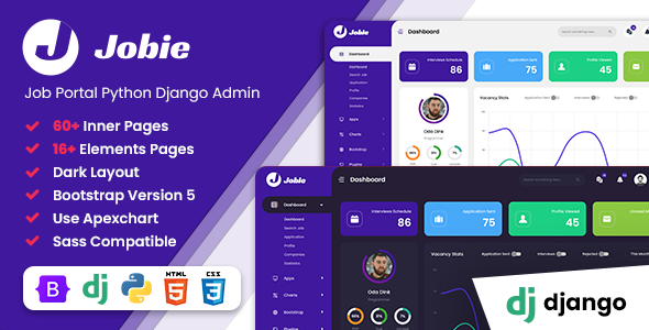 Jobie - Job Portal Django Admin Dashboard